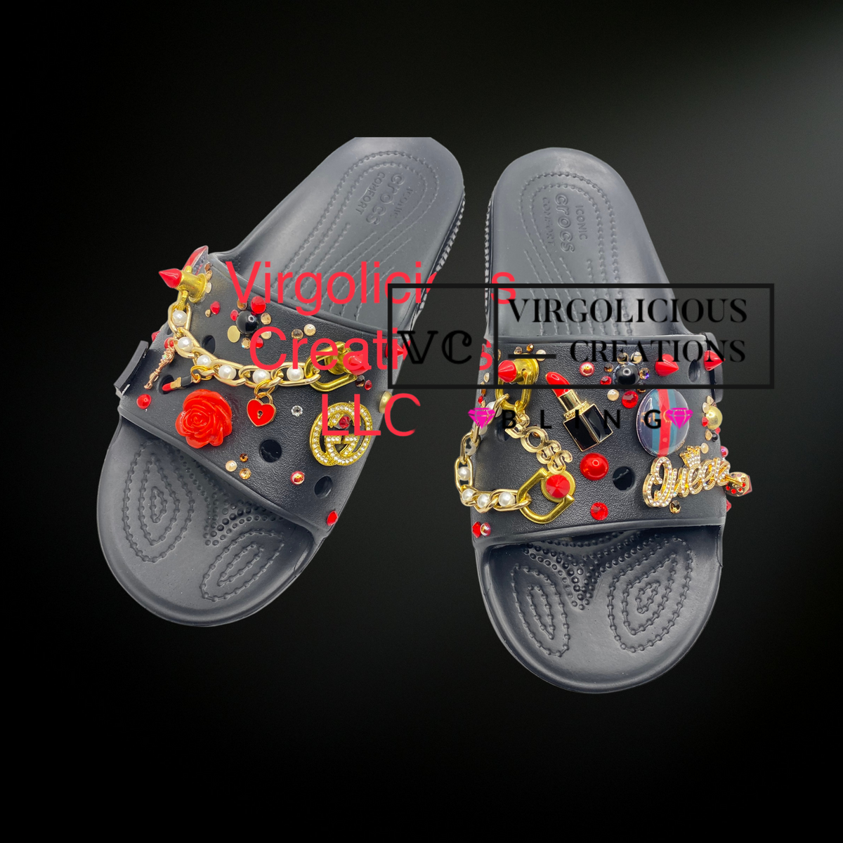 Custom Bling Slide Crocs – Virgolicious Creations